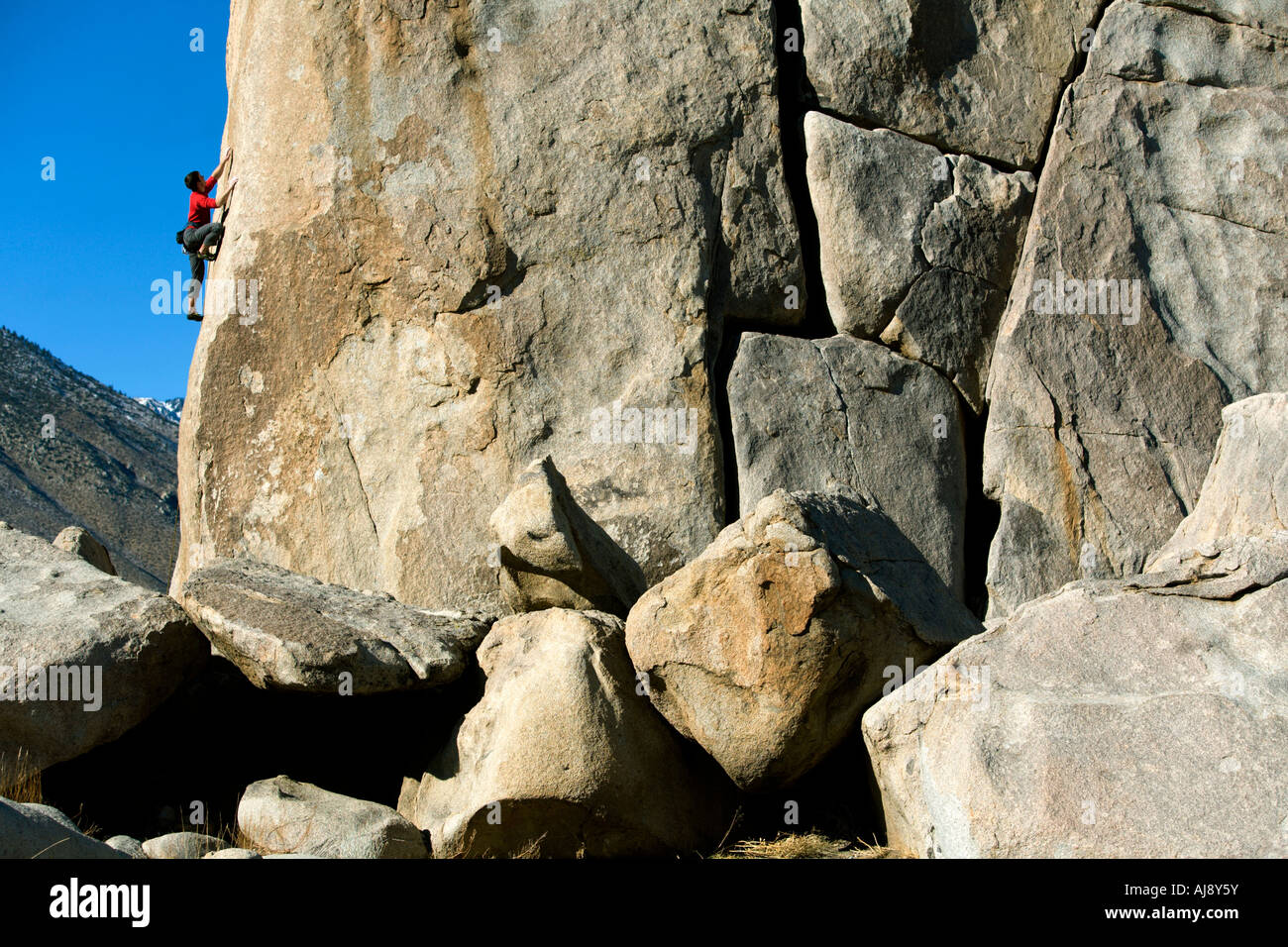 Male lead climbing Stock Photo - Alamy