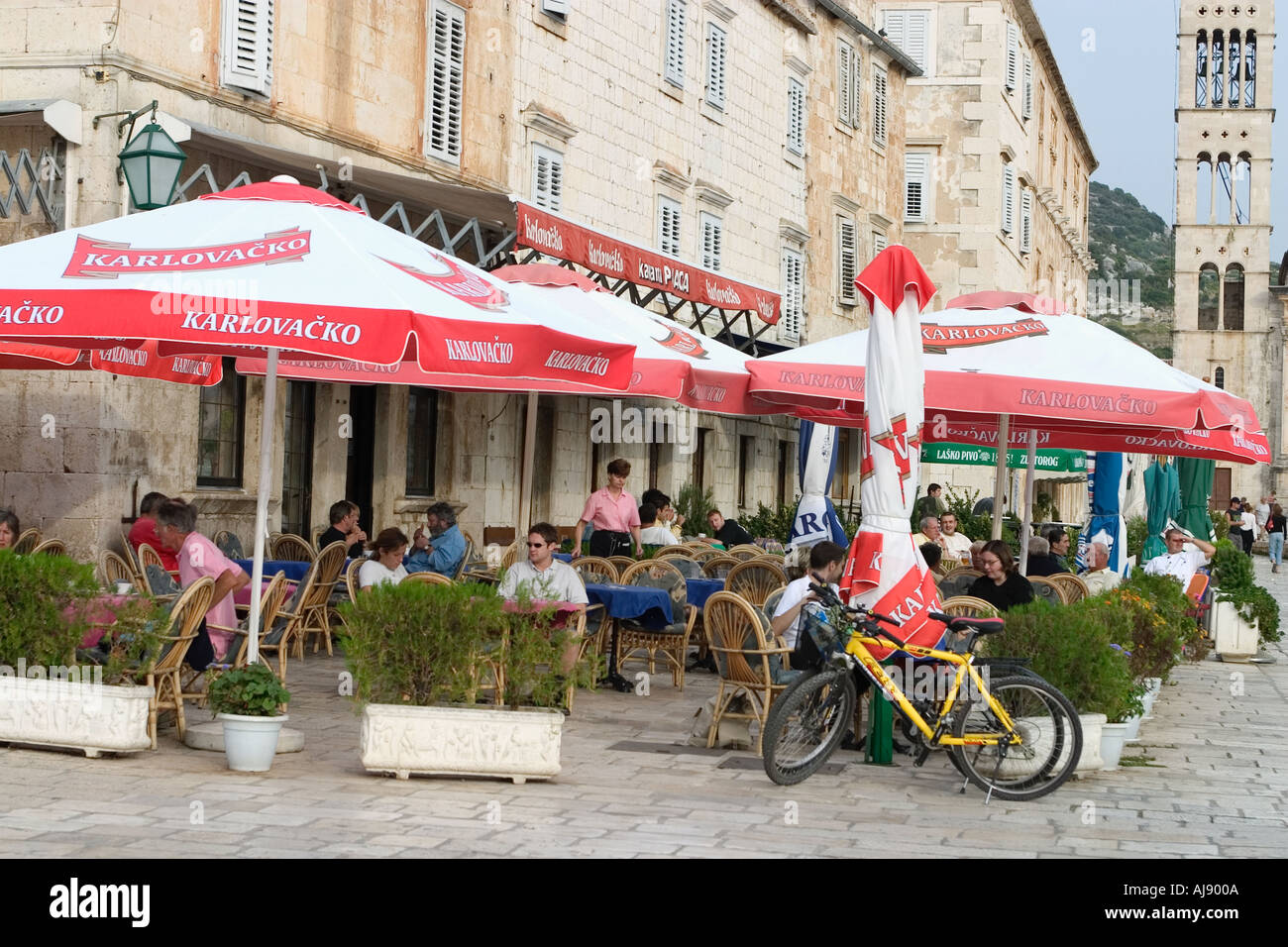 Cafe Terrace Hvar Town Hvar Croatia Stock Photo - Alamy