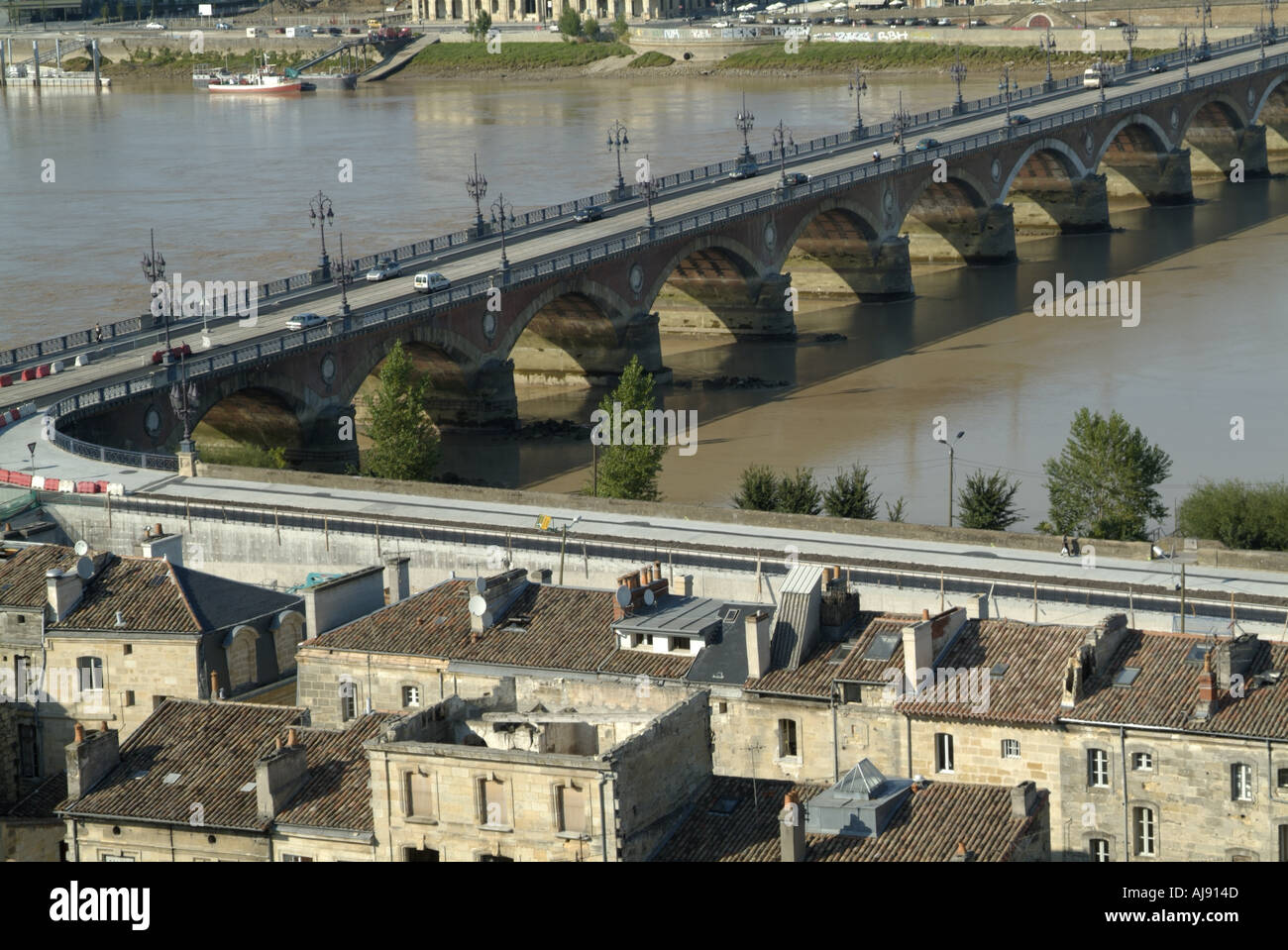 France Gironde Bordeaux Overview Of The City And The Garonne River From ...