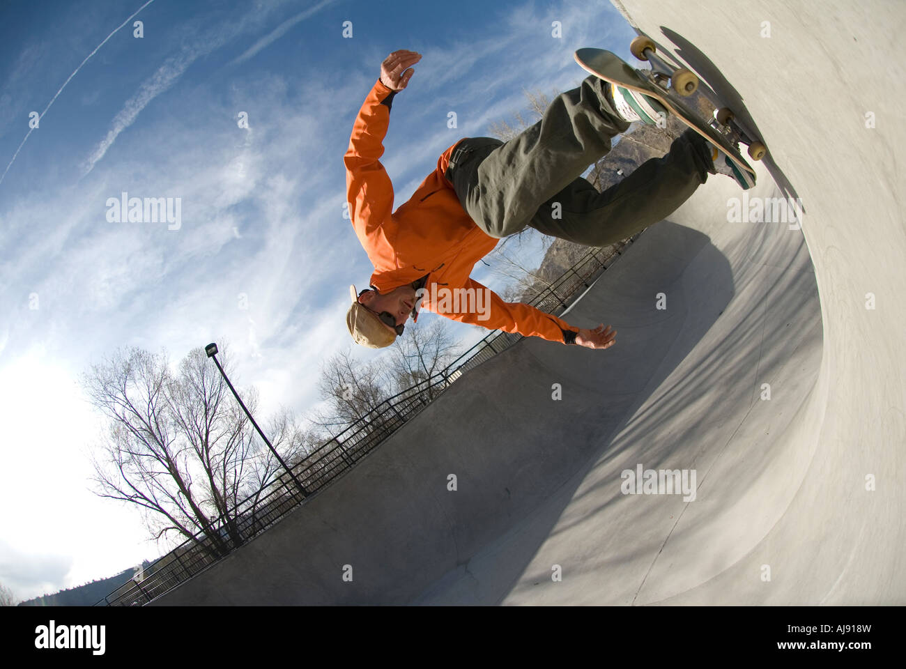 Man skating in skateboard park Stock Photo - Alamy