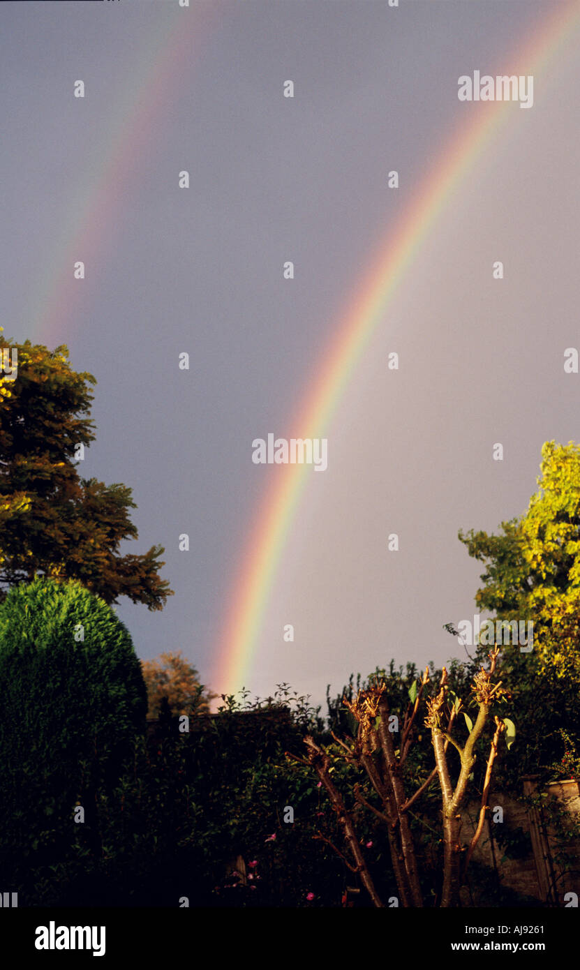 DOUBLE RAINBOW SUSSEX UK Stock Photo - Alamy