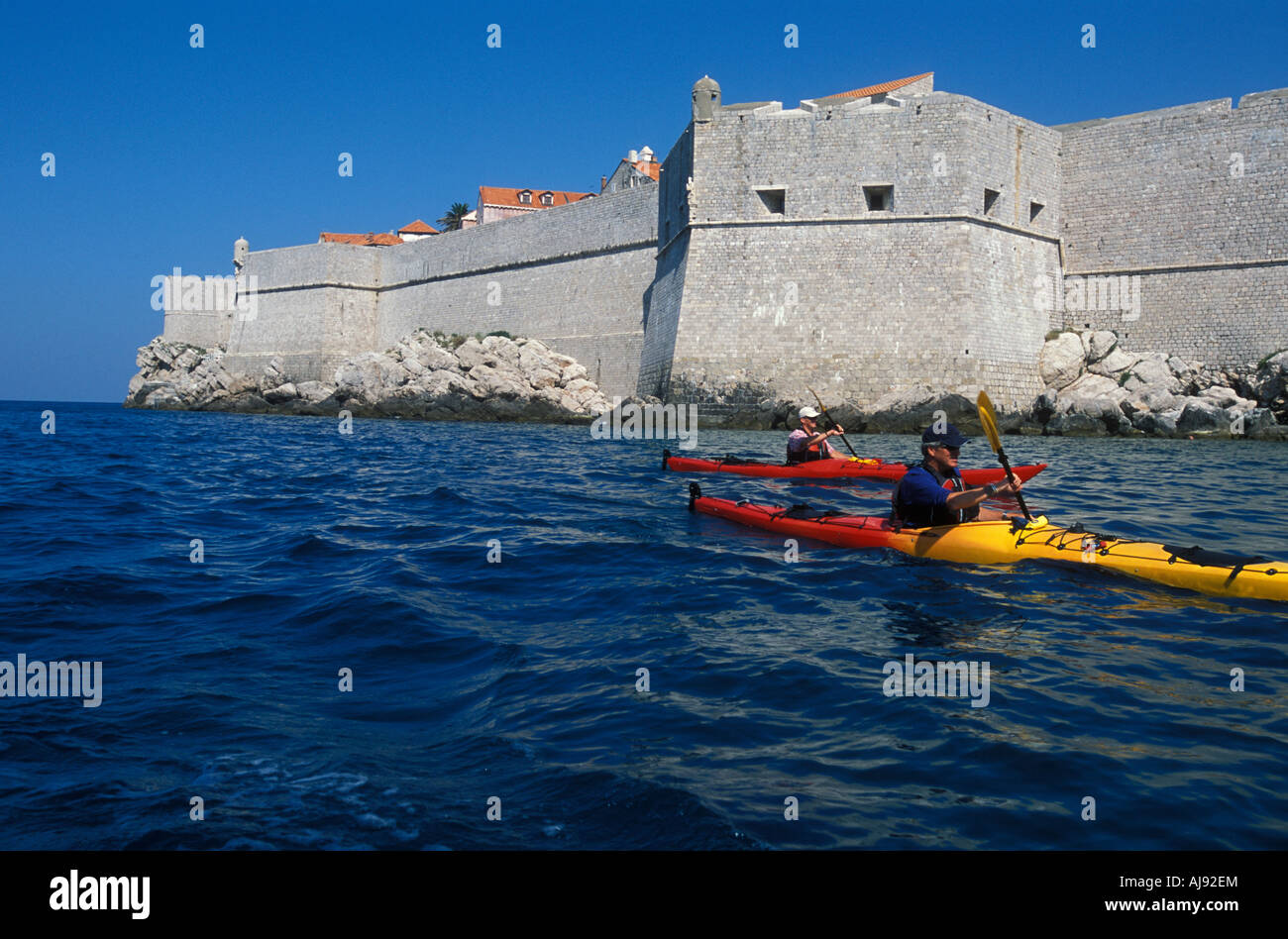 Sea kayaking in Croatia Stock Photo - Alamy