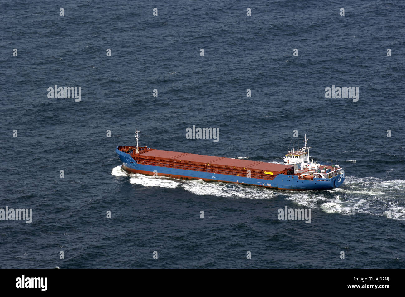 Aerial view of a ship on the North sea off the Dutch coast Stock Photo ...