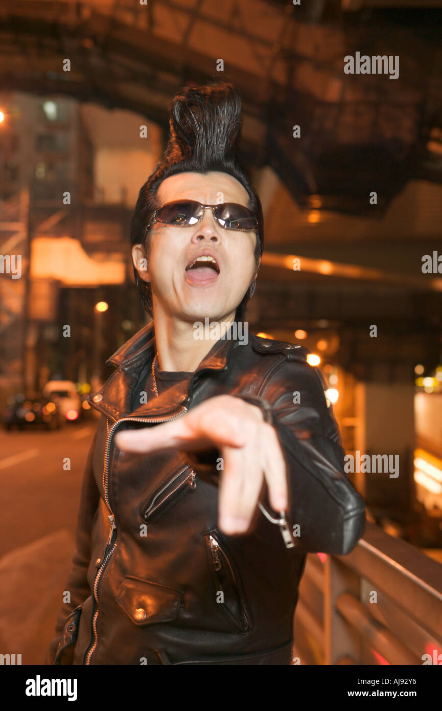 Punk rocker pointing at camera Tokyo Japan Stock Photo - Alamy