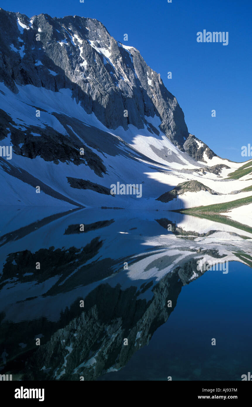 Mountain Reflection in lake pool Stock Photo - Alamy