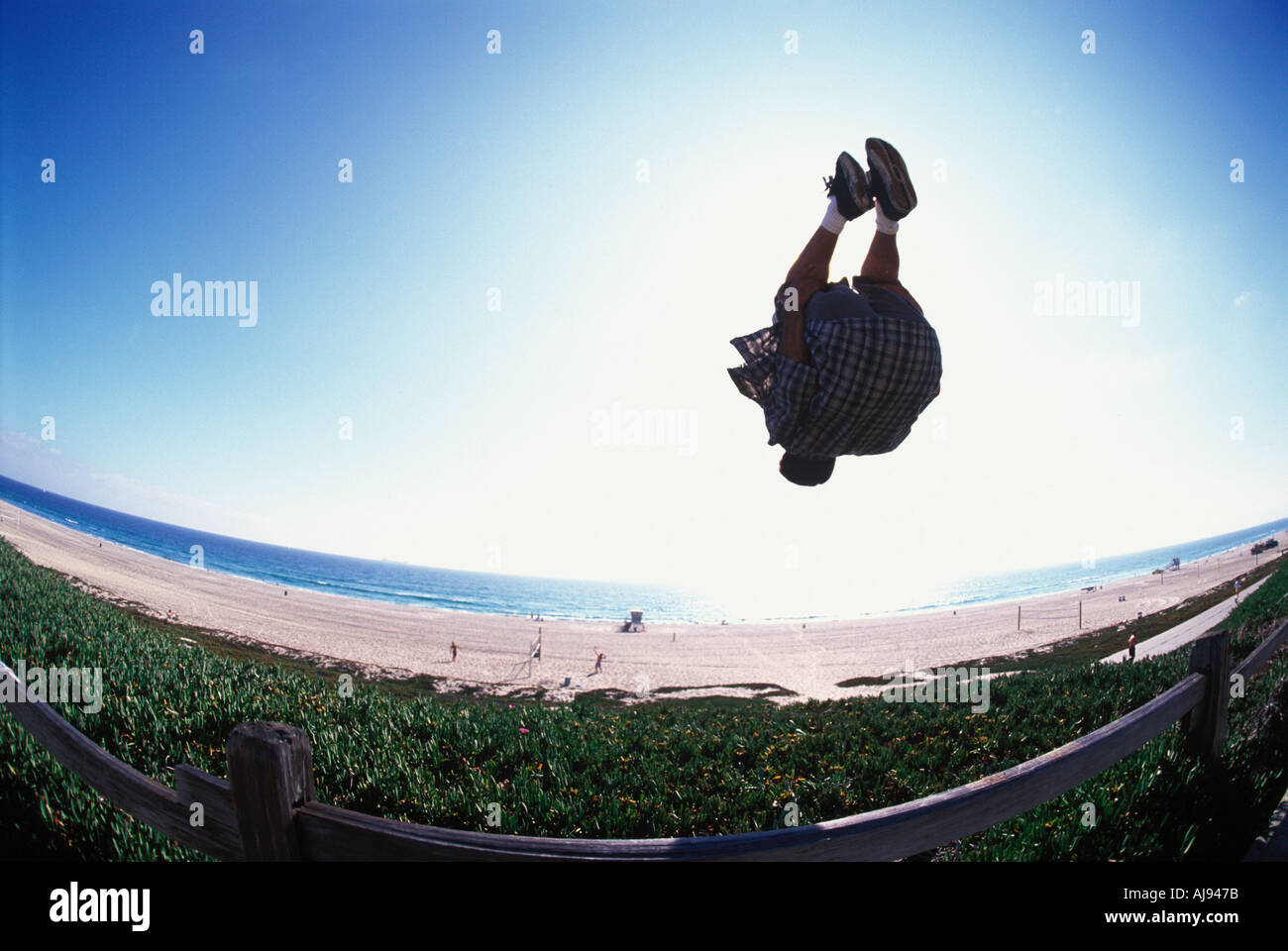 Beach backflip sun hi-res stock photography and images - Alamy