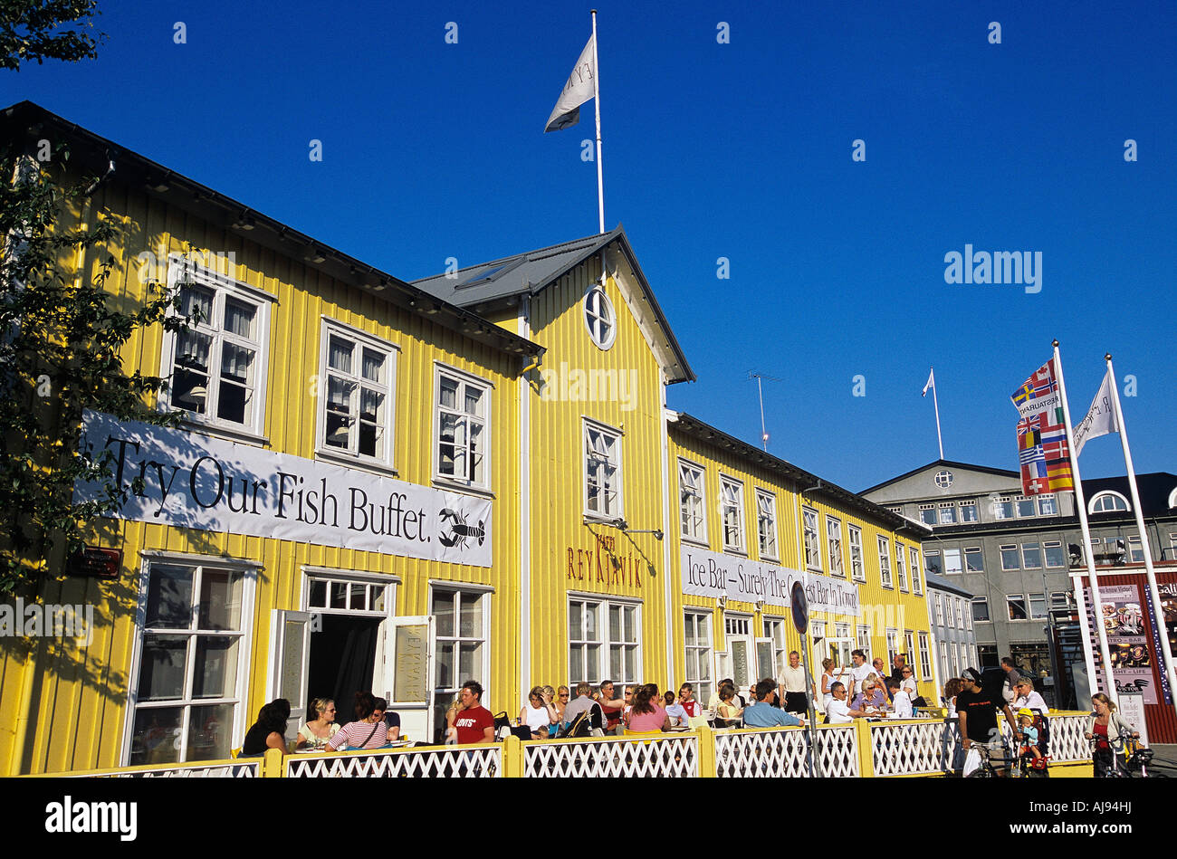 Kaffi Reykjavik on a hot summer day Stock Photo - Alamy
