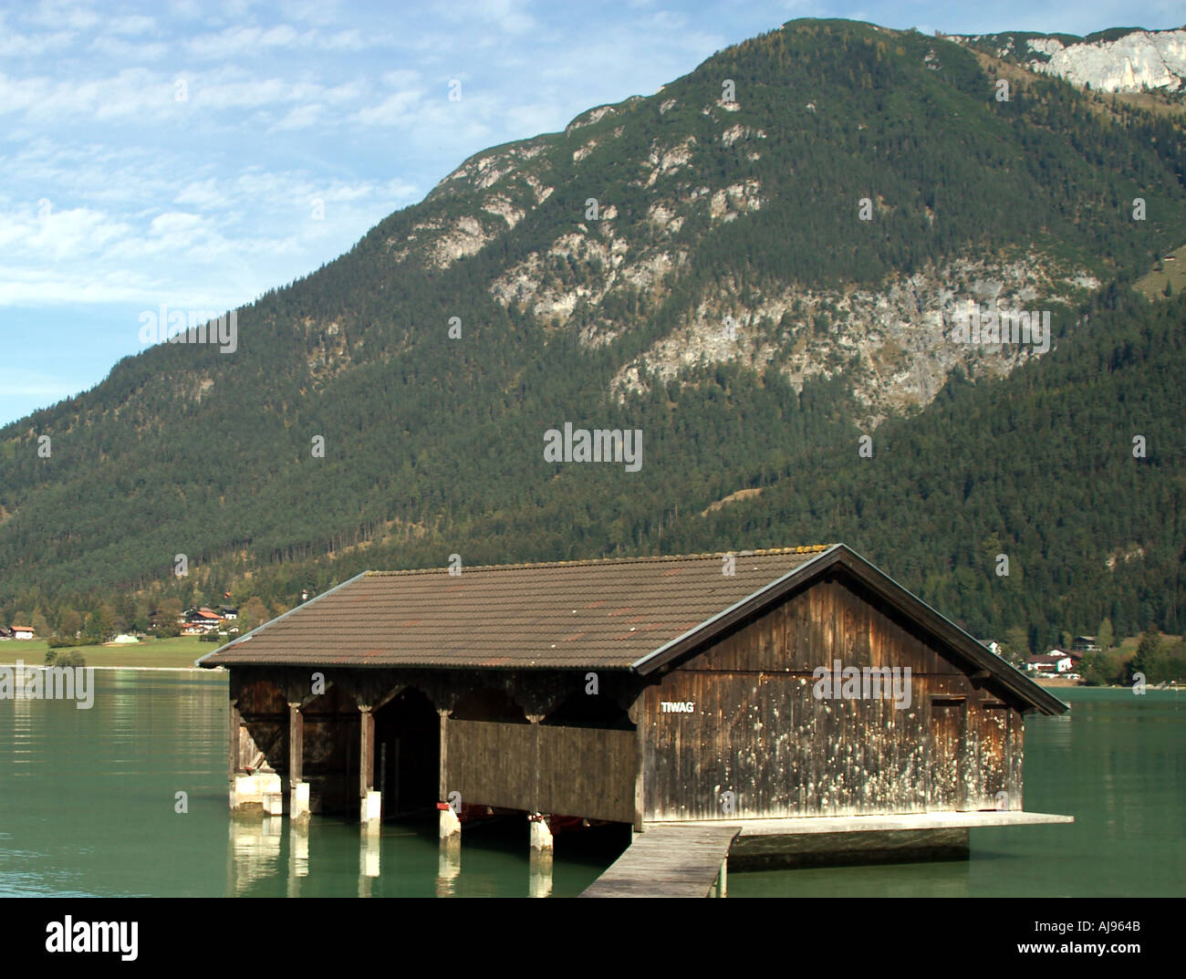 Boat House Lake Achensee Stock Photo - Alamy