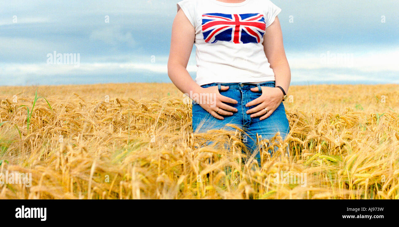 Woman wearing union jack hi-res stock photography and images - Alamy