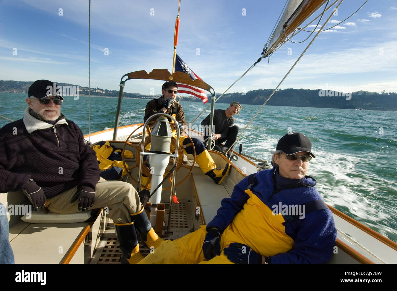 Group men sailing yacht hi-res stock photography and images - Alamy