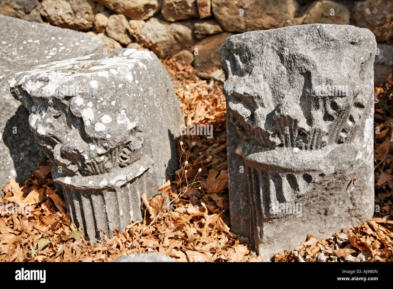 Broken Columns At The Site Of The Great Gods Samothraki Greek Islands ...