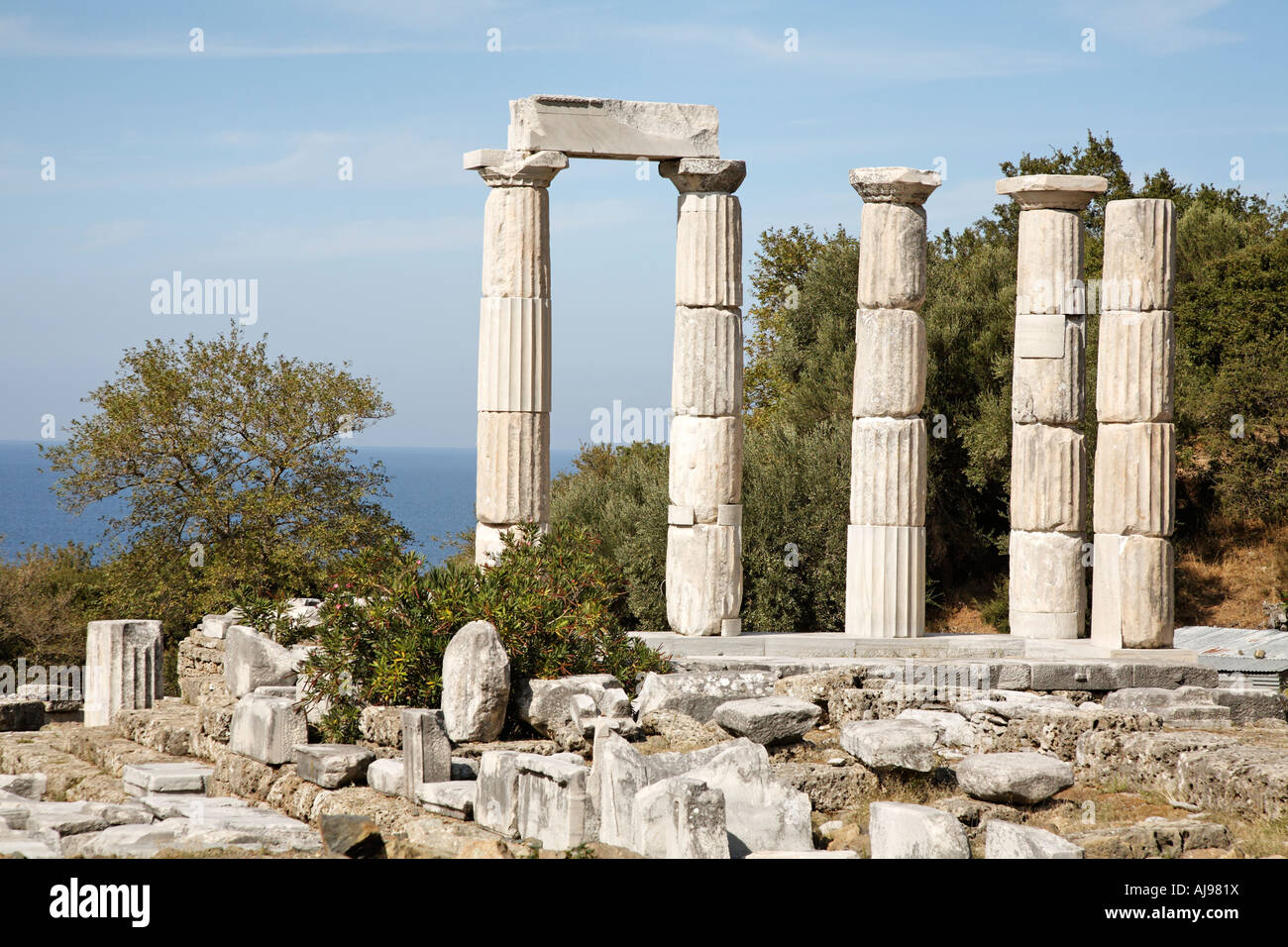 Temple At The Site Of The Great Gods Samothraki Greek Islands Greece ...