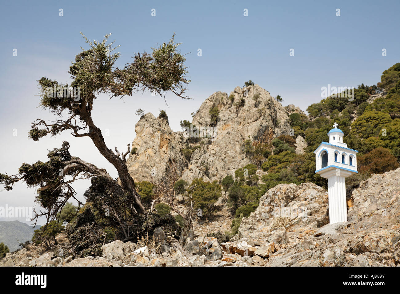 Remote mountainside Samothraki Greek Islands Greece Hellas Stock Photo ...