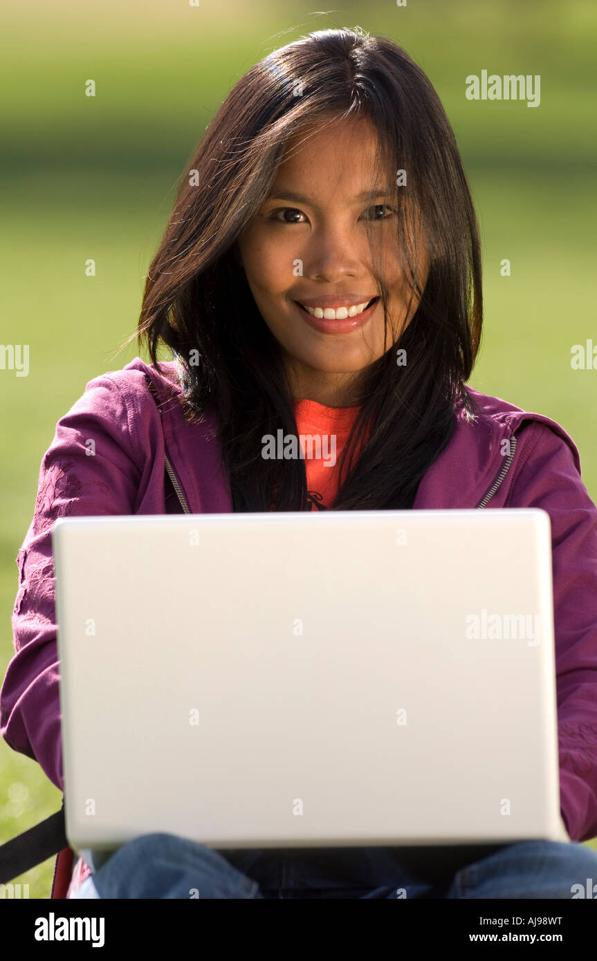 Woman working on computer Stock Photo - Alamy
