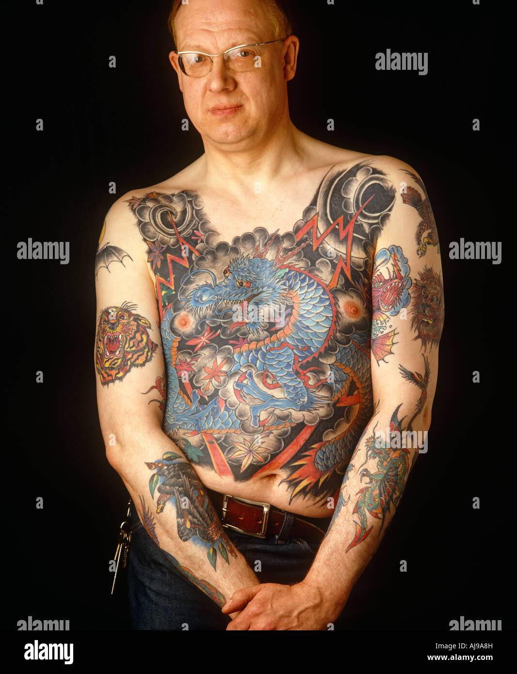 Man tattoo piercing hi-res stock photography and images - Alamy