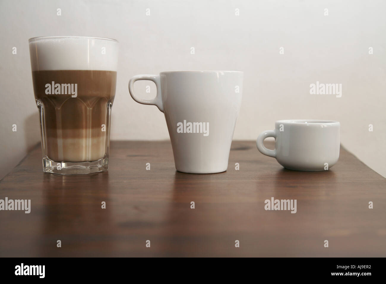 Three different types of coffee Stock Photo - Alamy