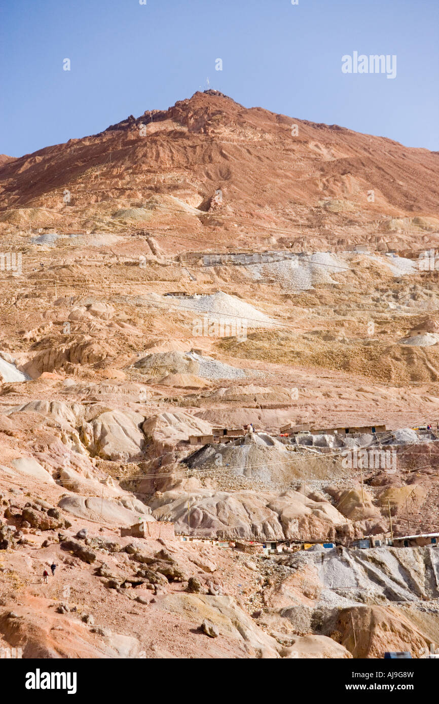 The mines on the Cerro Rico mountain above Potosi in Bolivia Stock ...