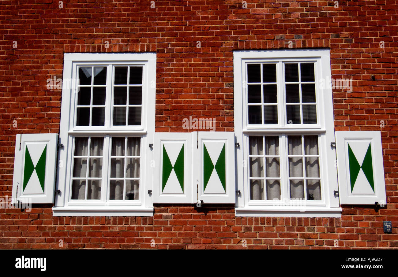 Window detail of Dutch houses in Hollandisches Viertel area of Potsdam ...