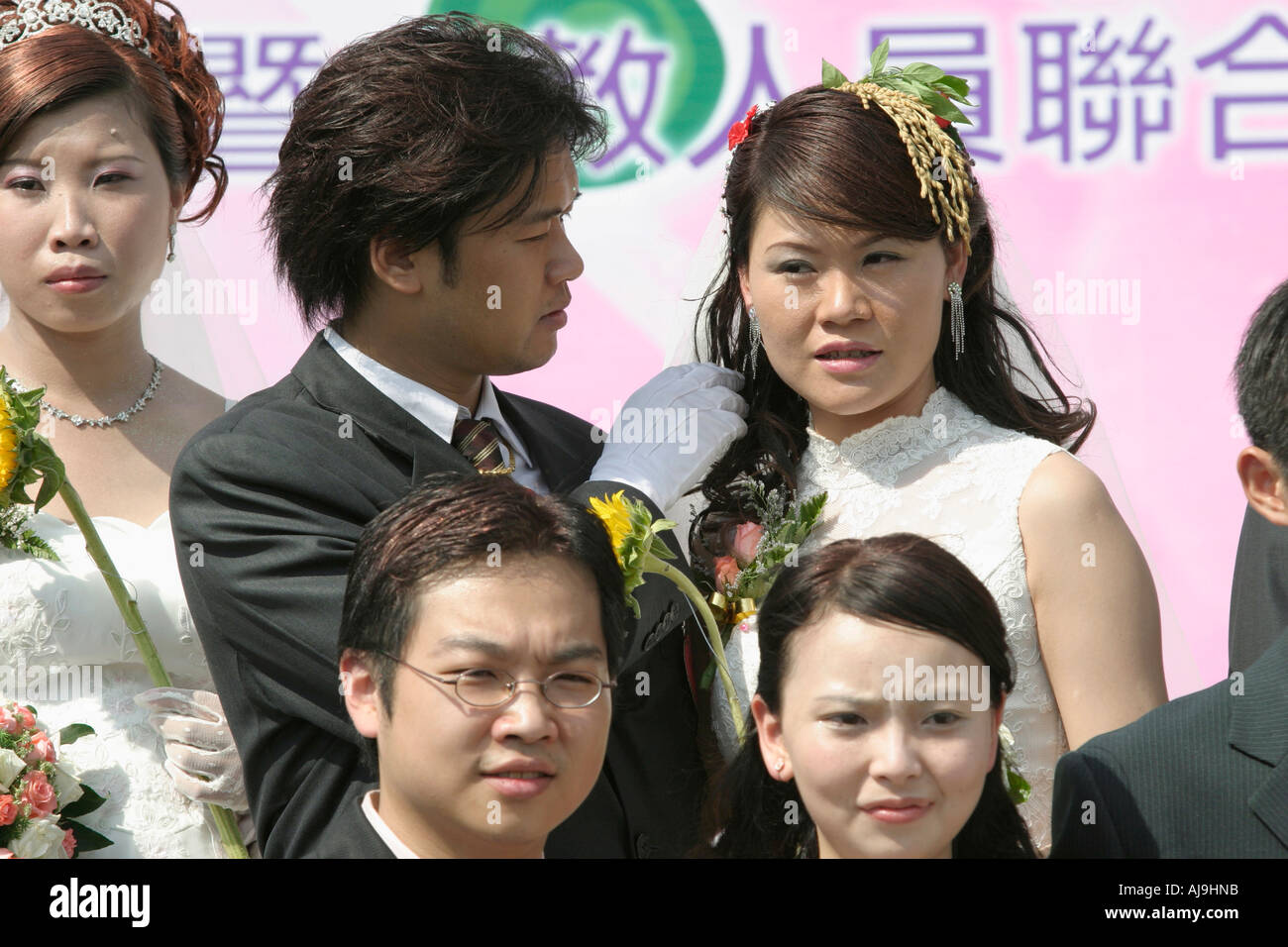Group wedding in Asia Stock Photo - Alamy