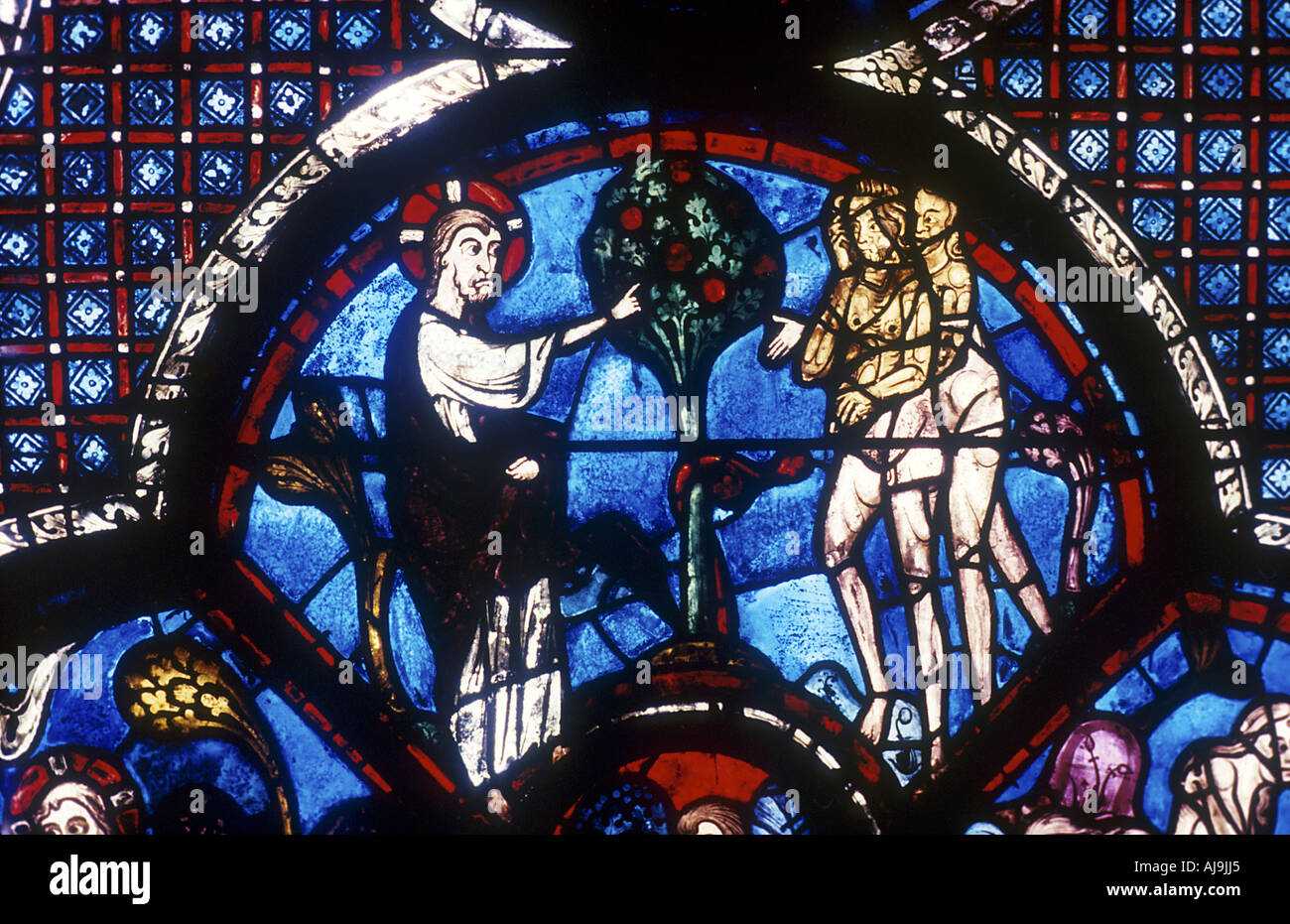Chartres Cathedral Stained Glass Good Samaritan