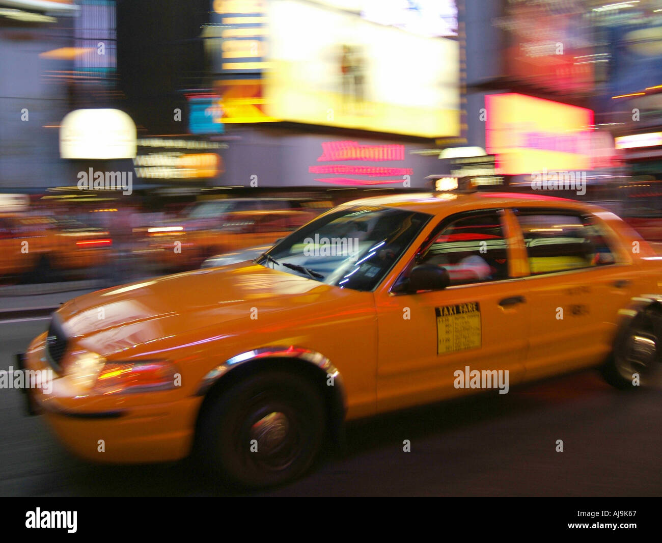 Manhattan New York City yellow Taxi cab Stock Photo - Alamy