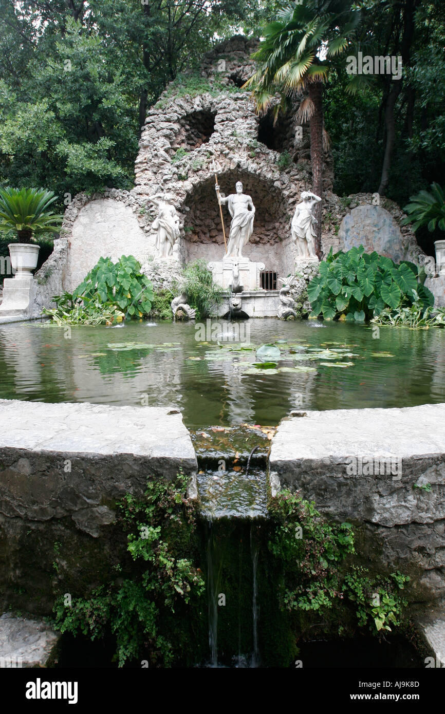 Neptune in Croatian botanical arboretum garden in Dubrovnik Stock Photo ...