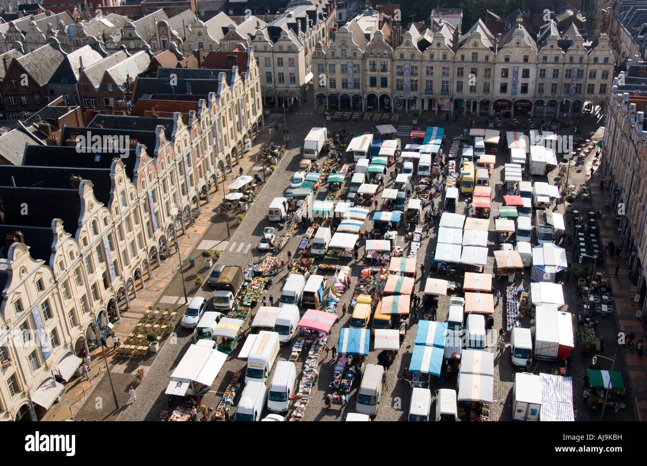 The market in the centre of Arras held in the Place des Heros every ...