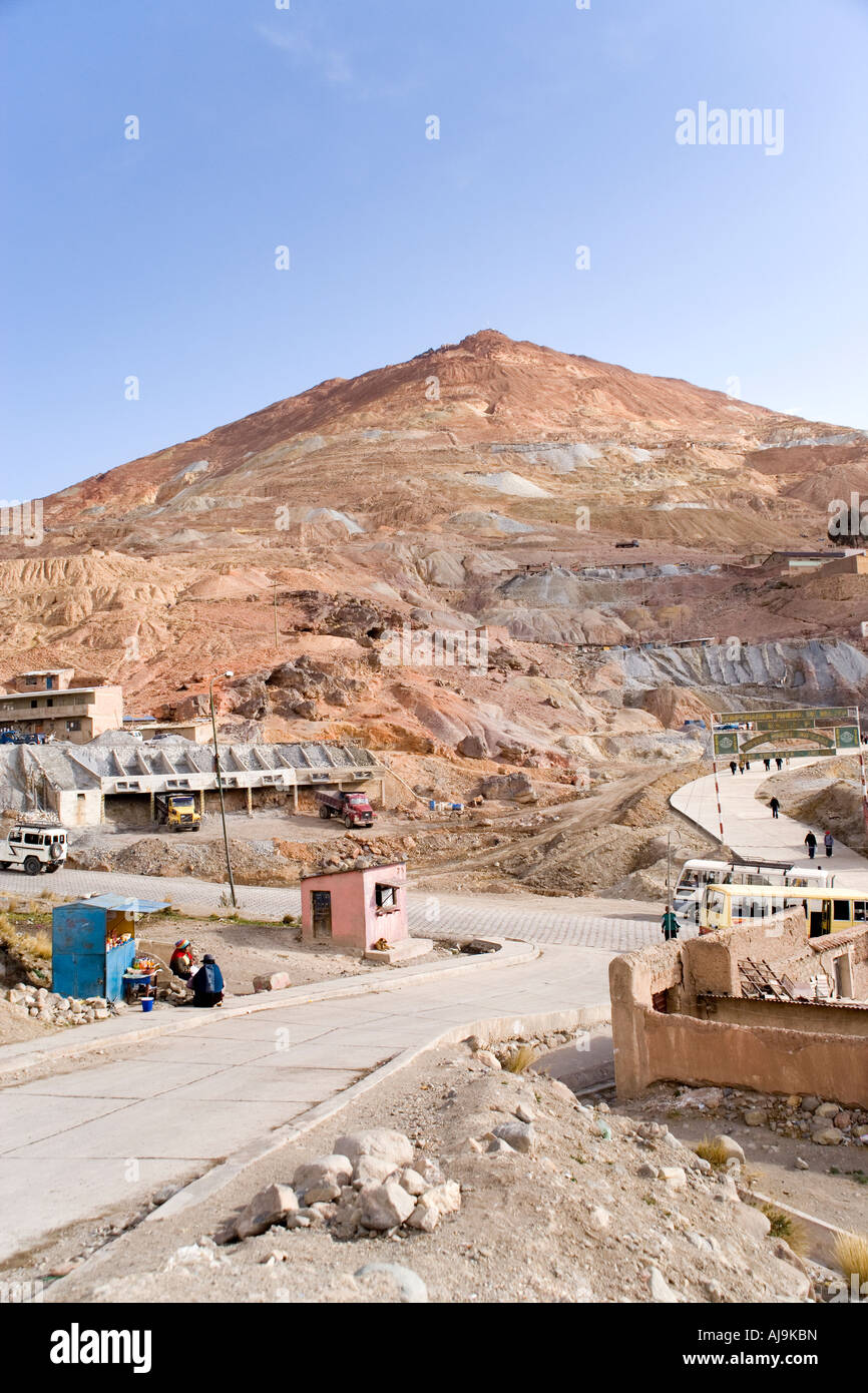 Entrances to the mines on the Cerro Rico mountain above Potosi in ...