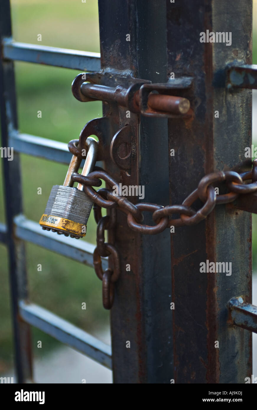 a old lock on a gate Stock Photo - Alamy