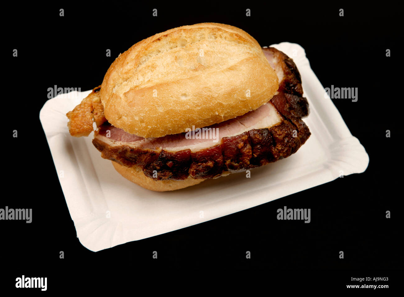 Roast pork in a bread roll Stock Photo - Alamy