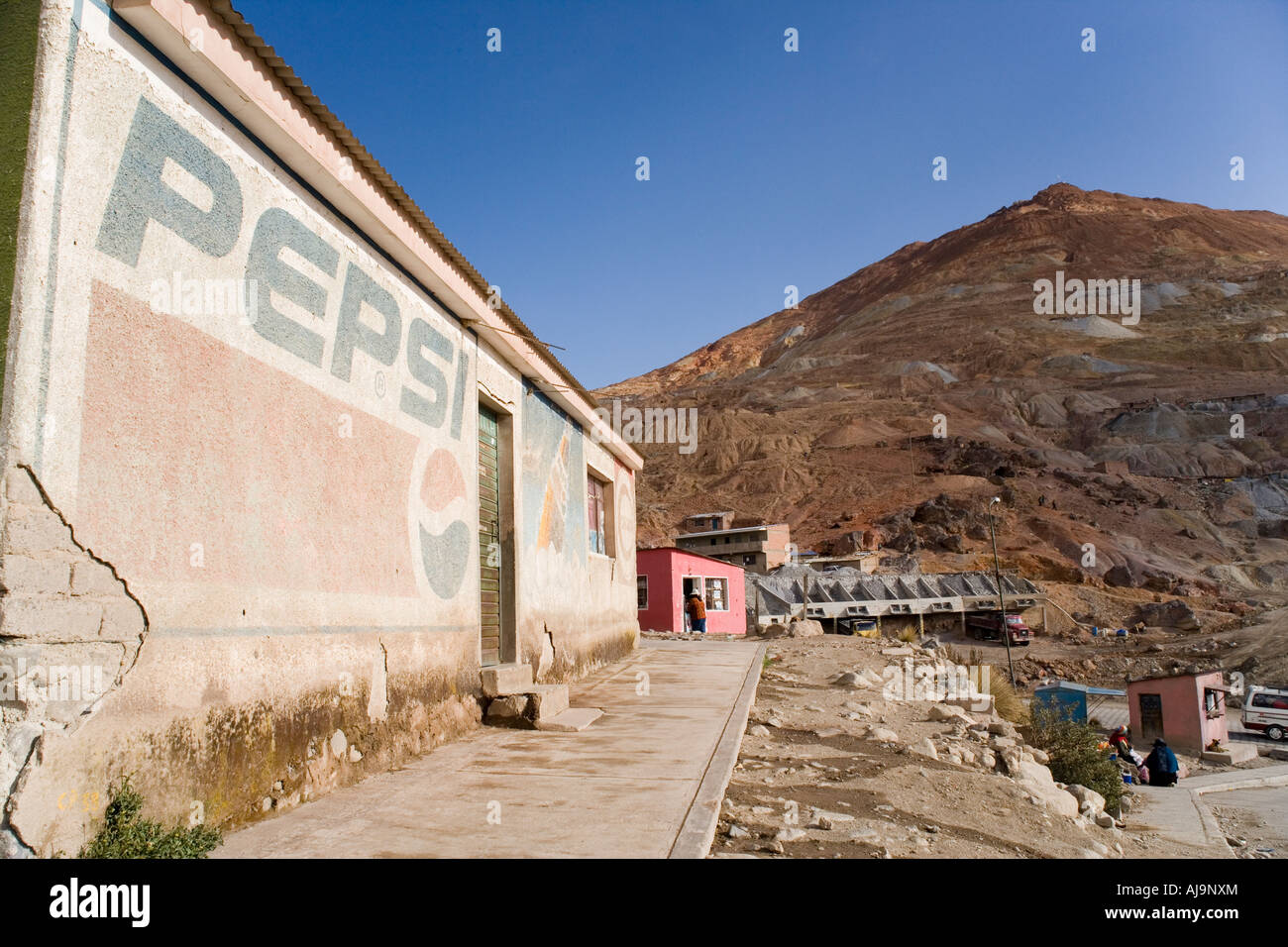 Entrances to the mines on the Cerro Rico mountain above Potosi in ...
