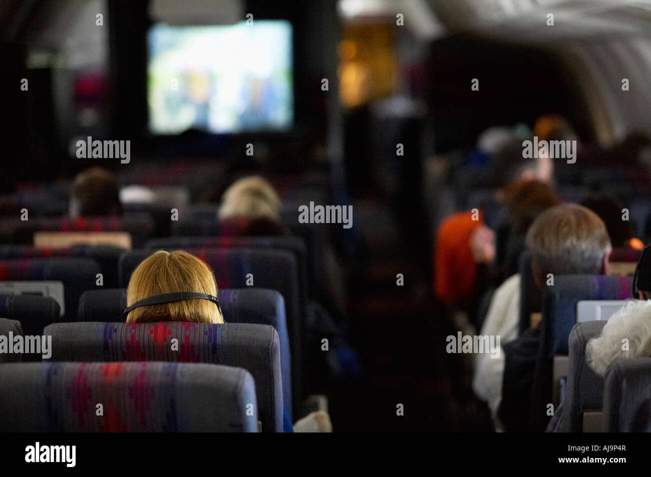 People on an Airplane Stock Photo - Alamy