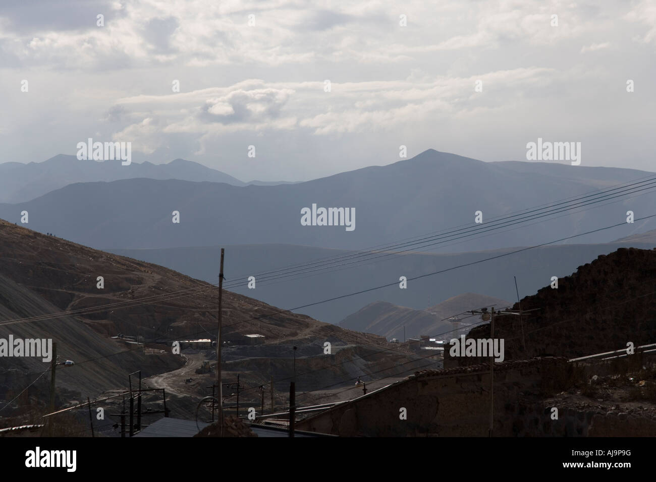 The mines on the Cerro Rico mountain above Potosi in Bolivia Stock ...