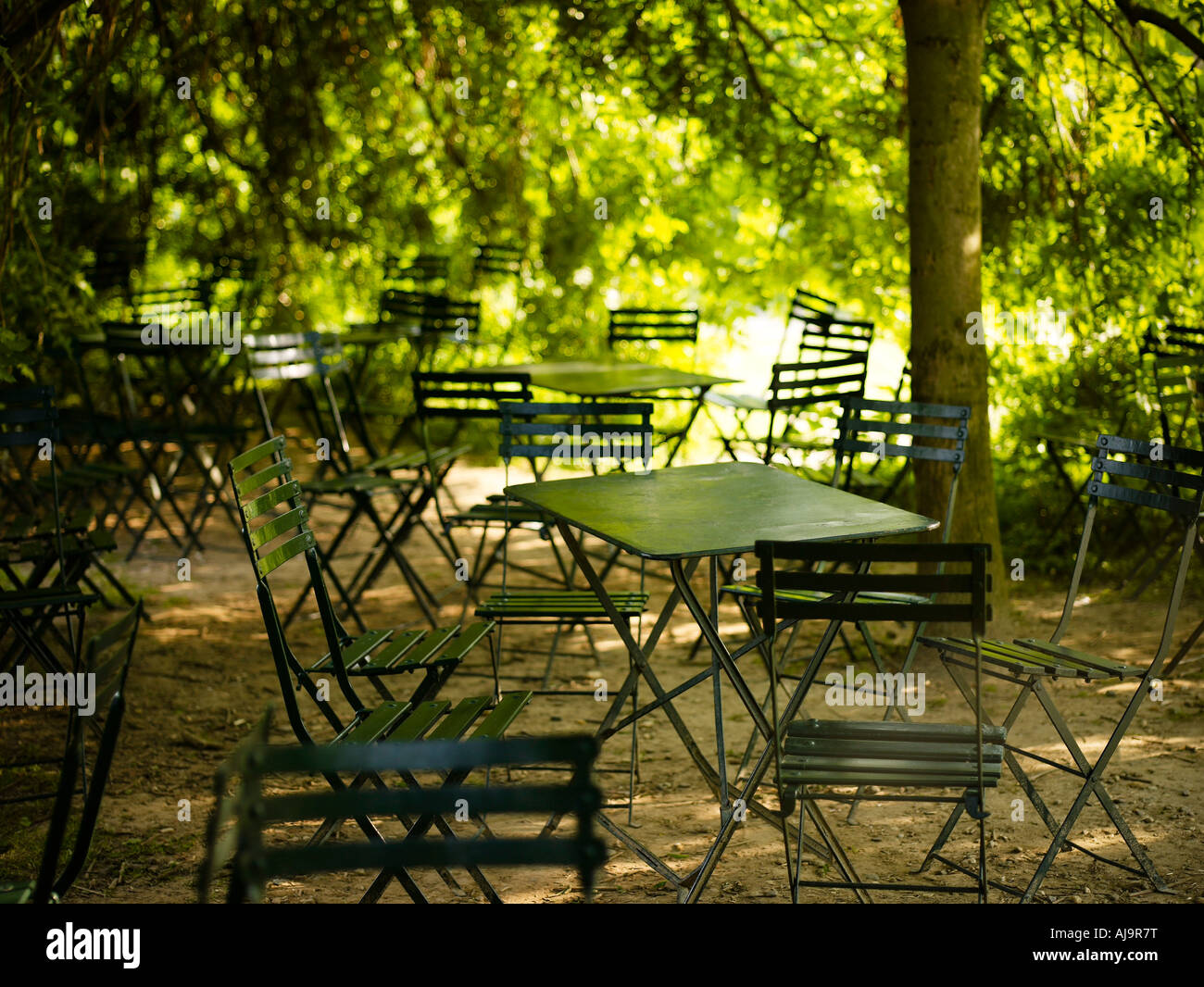 Empty Tables and Chairs Outdoors Stock Photo - Alamy