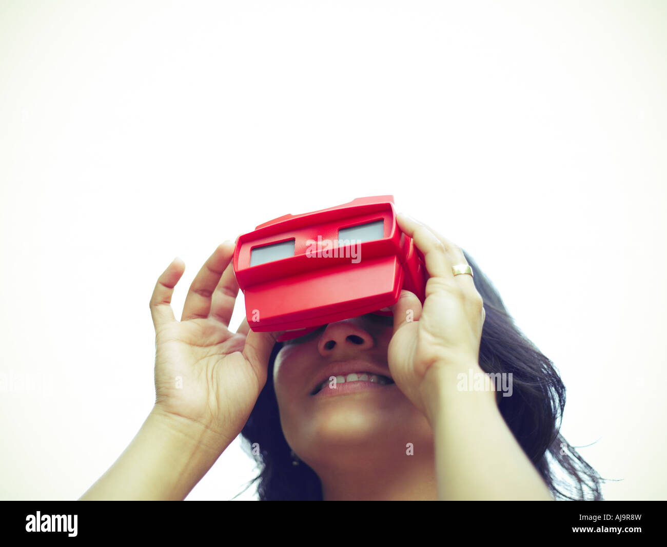 Woman Using View Master Stock Photo - Alamy
