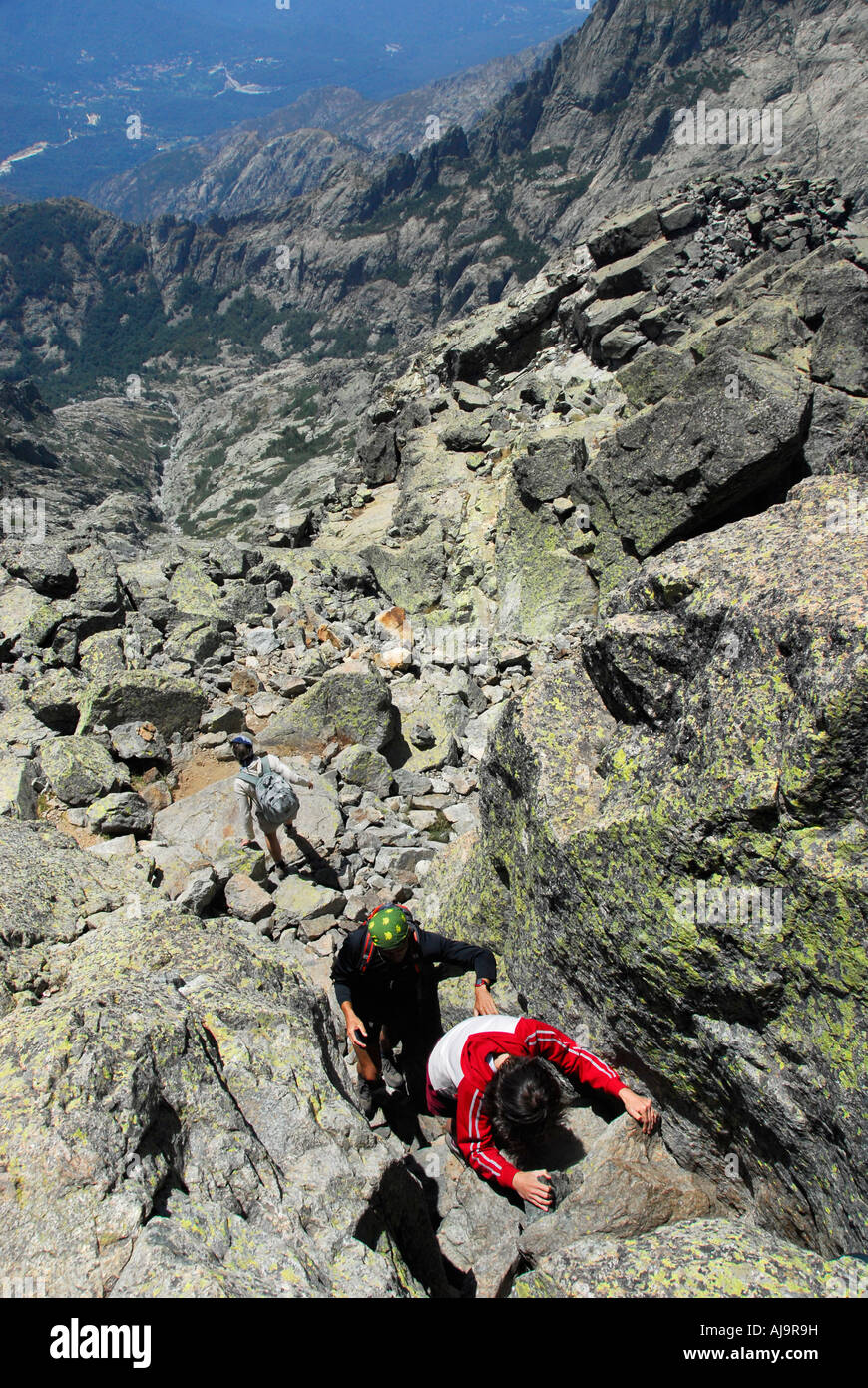 Hikers ascending to the peak of Monte D'oro Stock Photo - Alamy