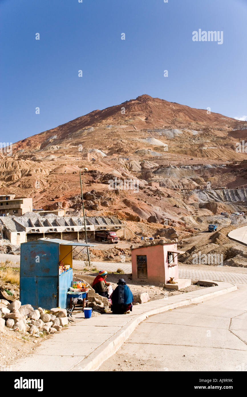 Shop by the entrances to the mines on the Cerro Rico mountain above ...