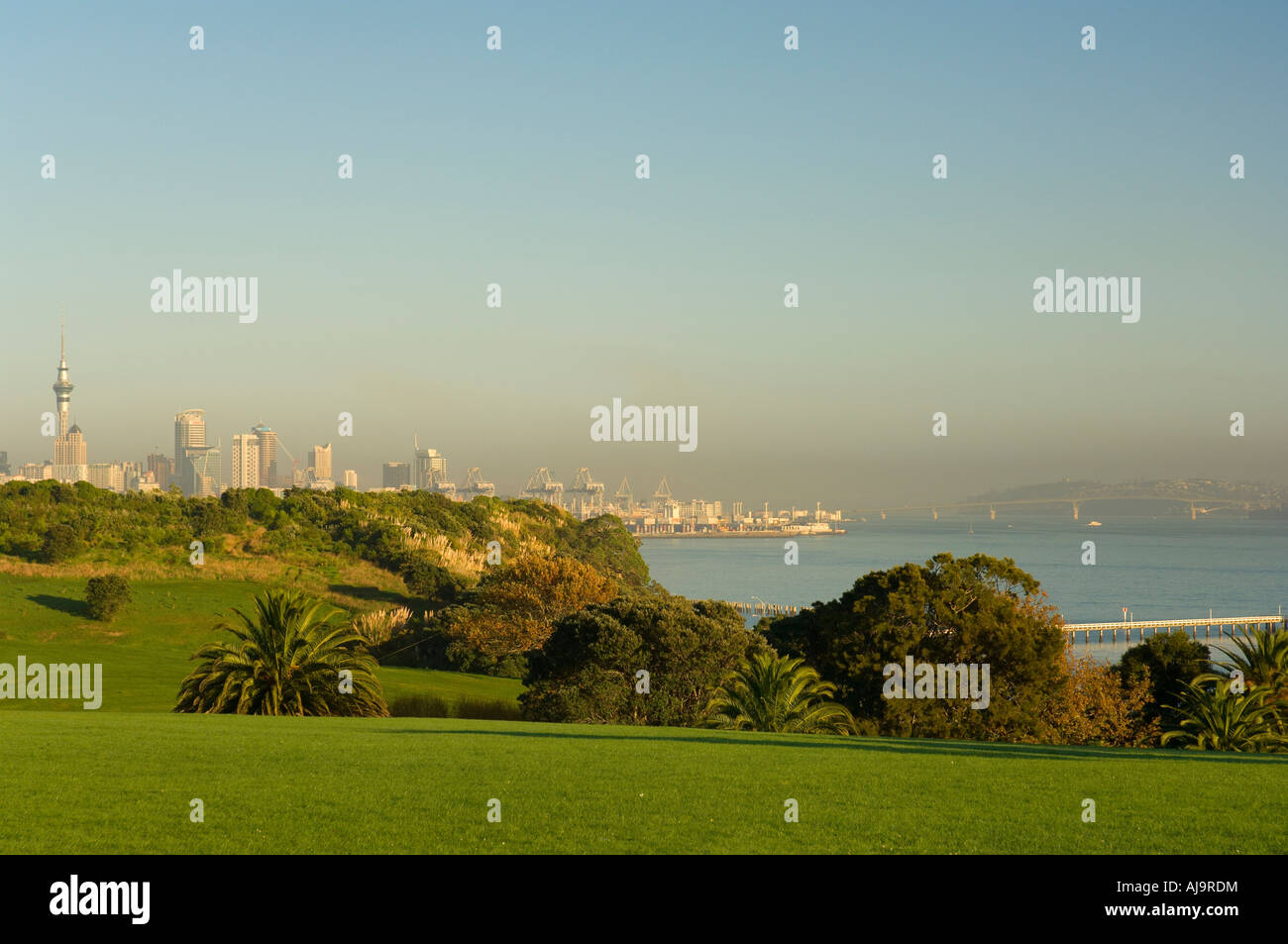 Okahu Bay and Skyline, Auckland, North Island, New Zealand Stock Photo ...