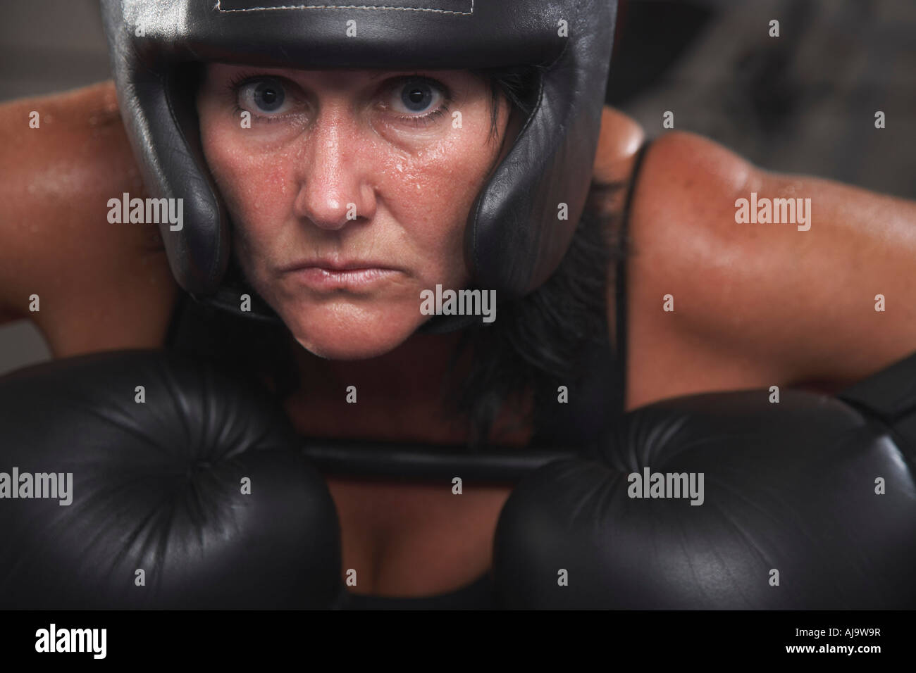 Portrait of Woman Boxer Stock Photo - Alamy