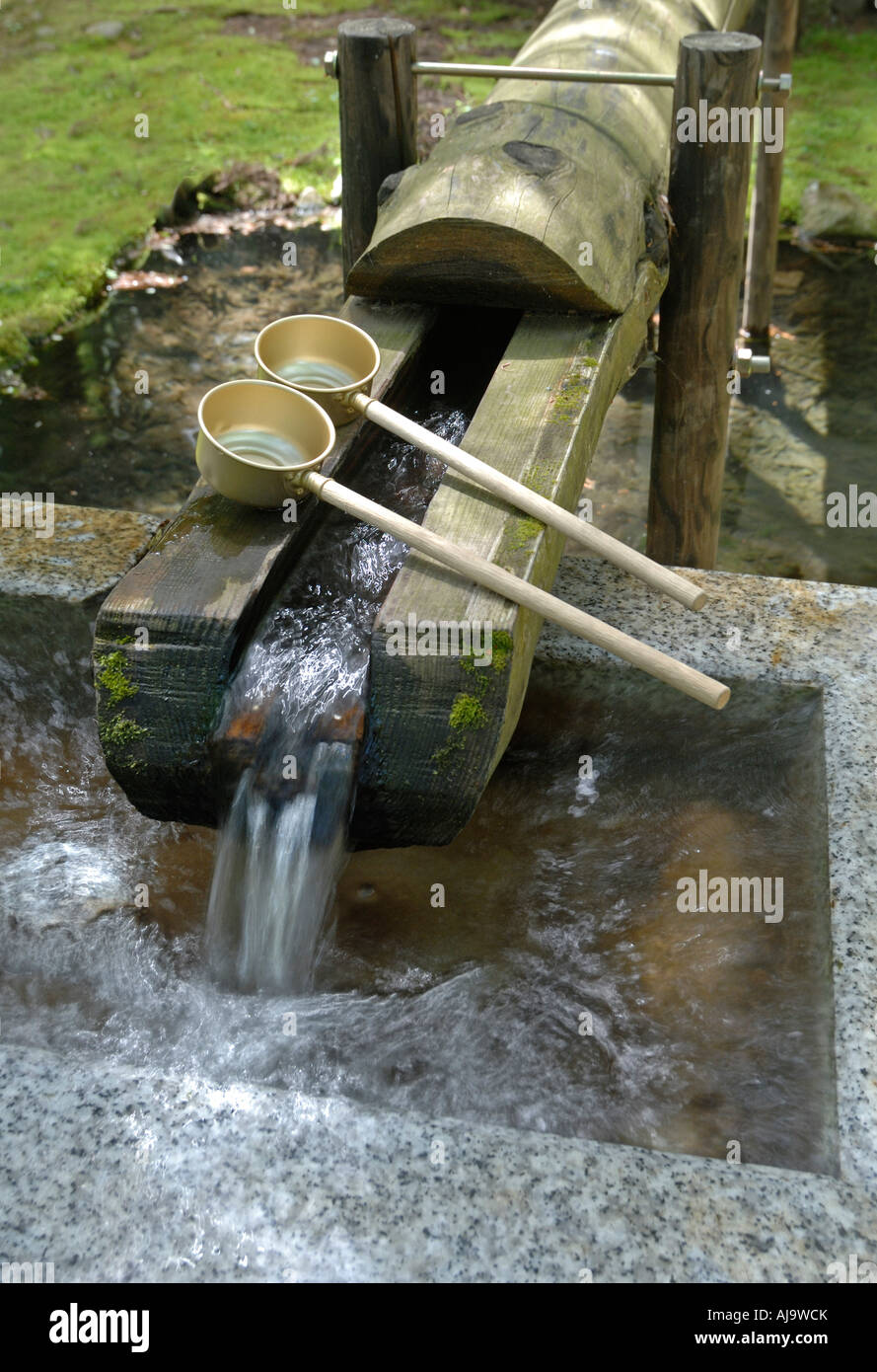 Spring Water, Teishou-Ji Buddhist Temple, Near Saku, Japan Stock Photo ...