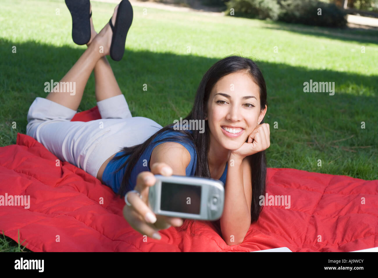 Woman Taking Self Portrait Stock Photo - Alamy