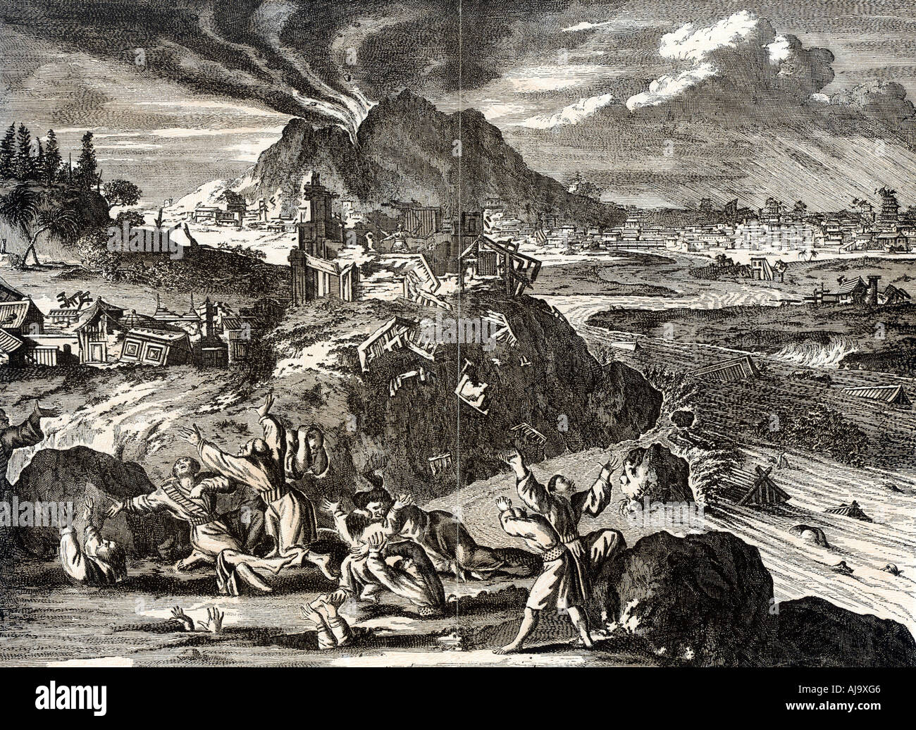 Eruption of Shirane-san and earthquake at Edo (Tokyo), Japan, 1650 ...