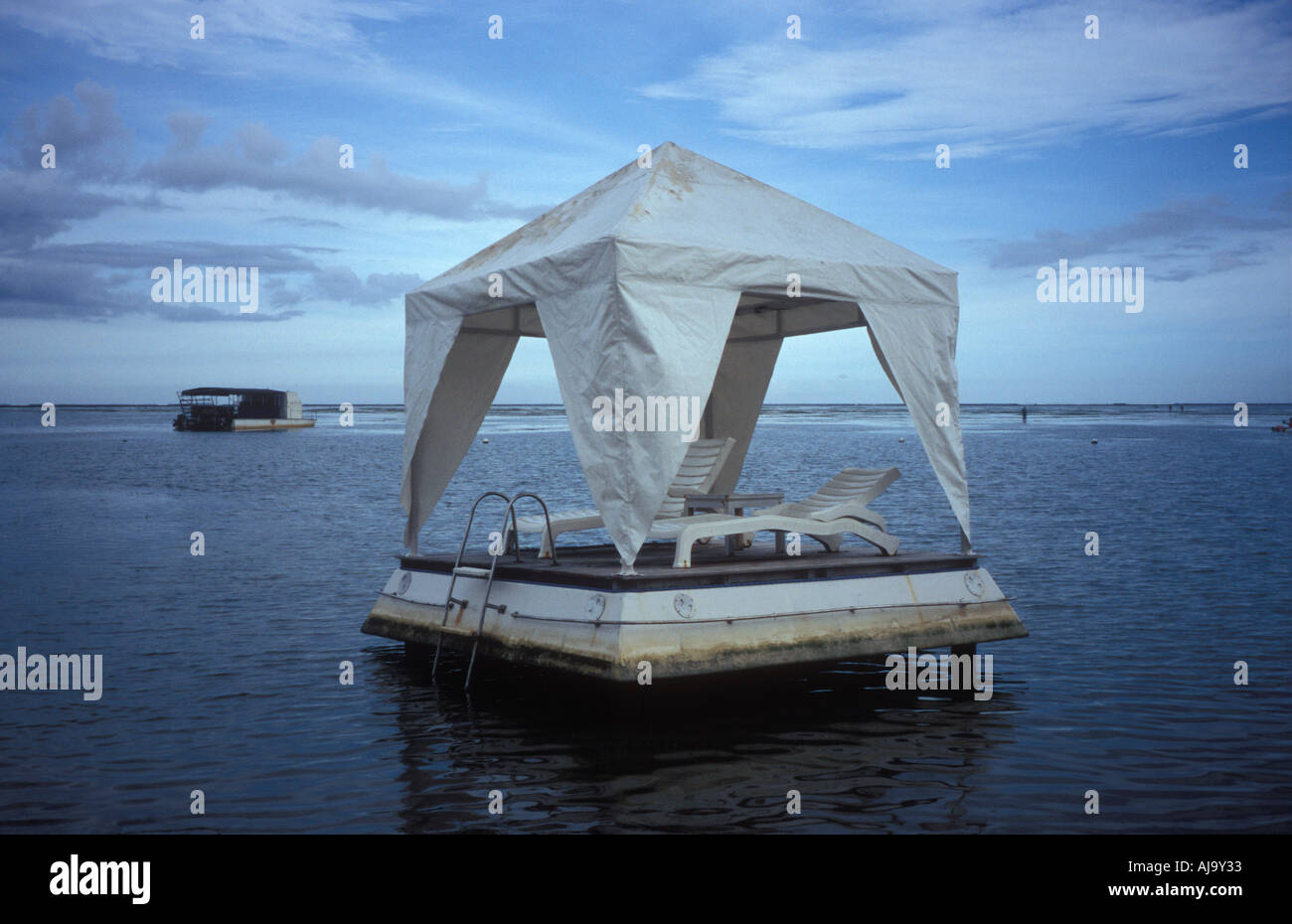 Bathing platform off Sanur Beach in Bali INDONESIA Stock Photo - Alamy