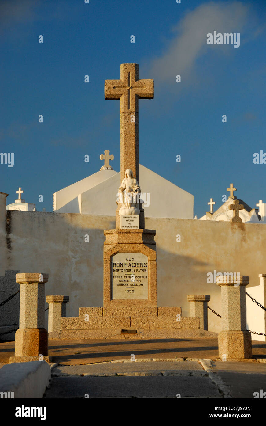 Cross in the cemetery of Bonifaccio, Corsica, France Stock Photo - Alamy