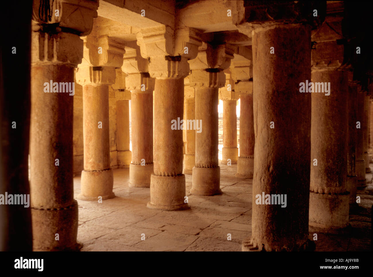 Columns in temple inside Gwalior Fort INDIA Stock Photo - Alamy