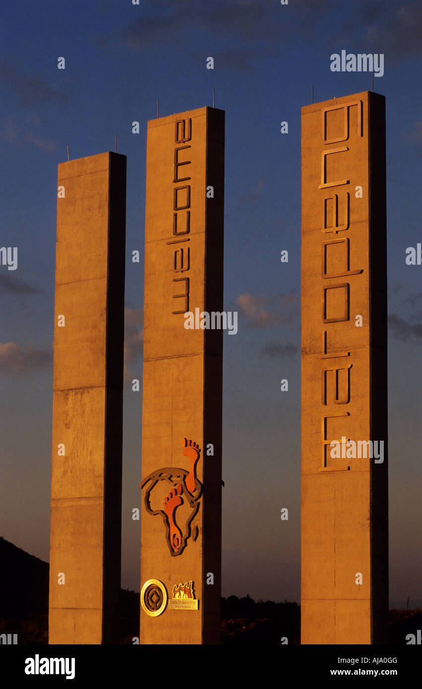 Sign at of entrance Cradle of humankind Maropeng world heritage site ...