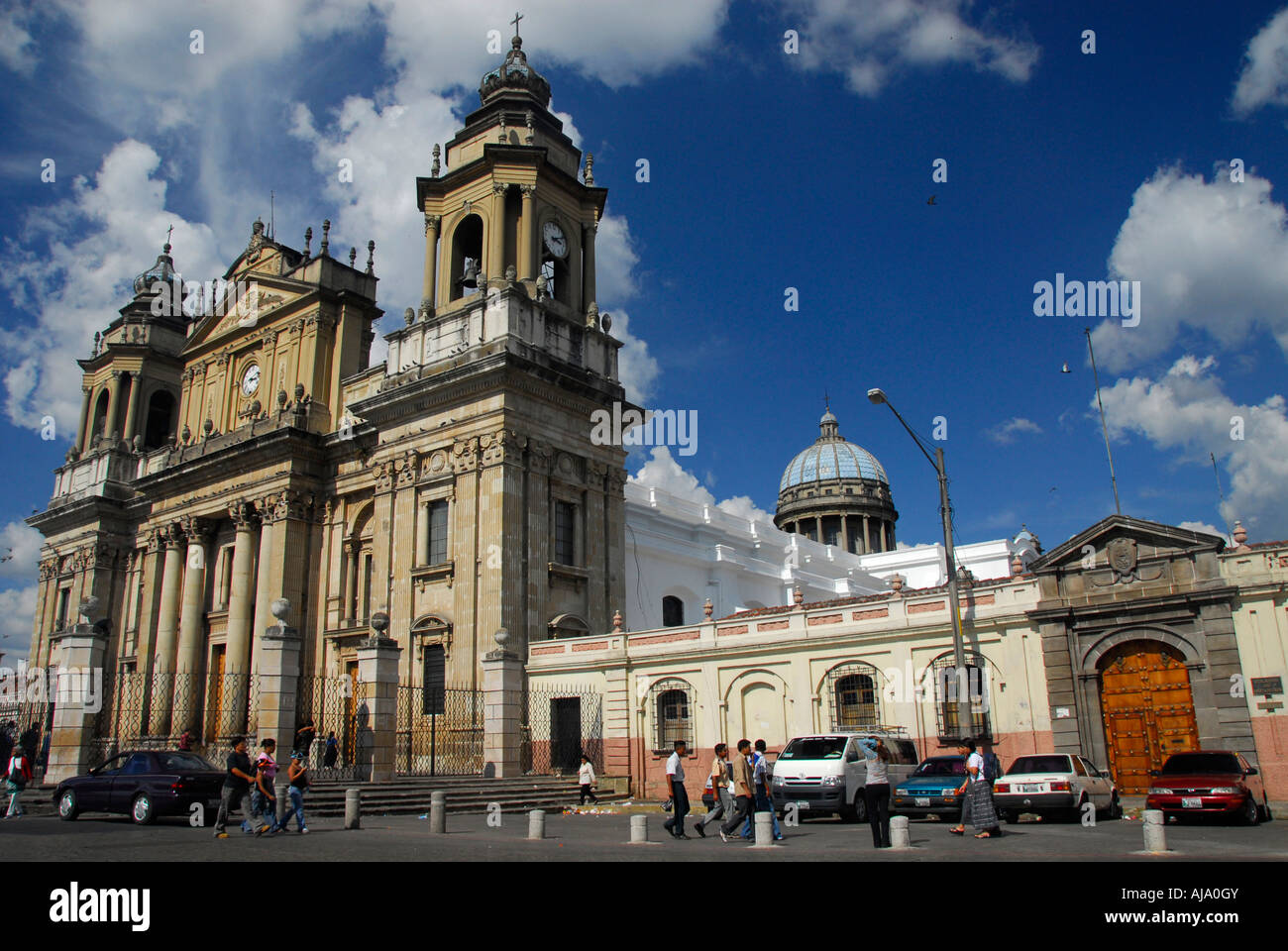 Cathedral in the center of Guatemala City, capital of Guatemala Stock ...