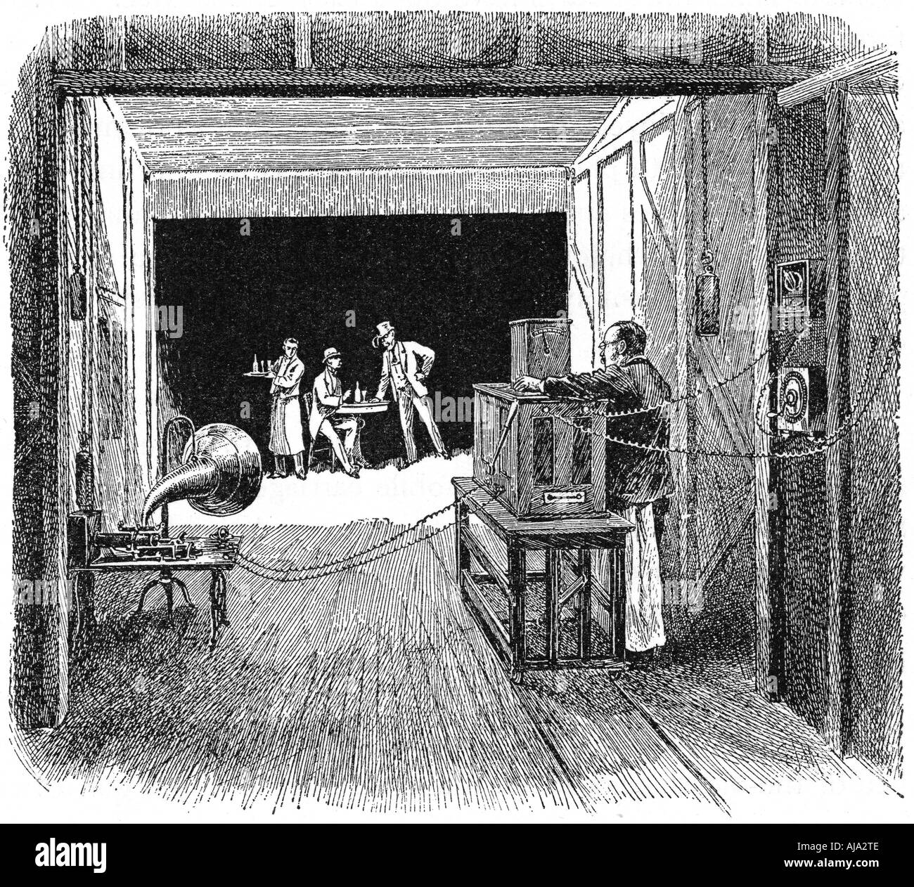 Thomas Edison's Kinetographic Theatre, c1891. Artist: Unknown Stock ...