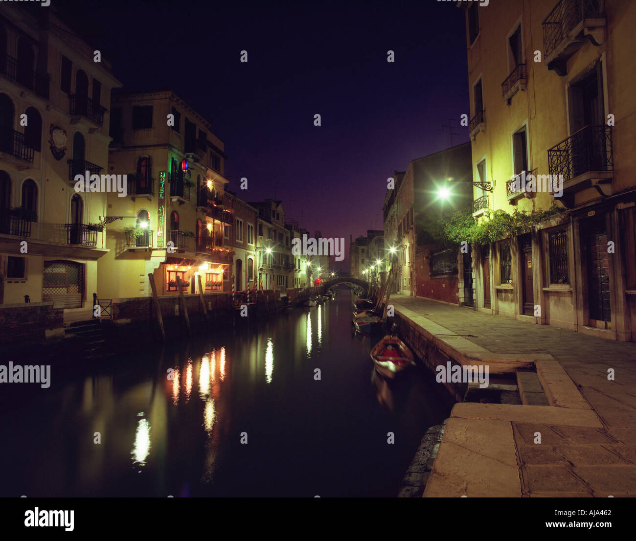 Romantic water boats lights lighting hi-res stock photography and ...
