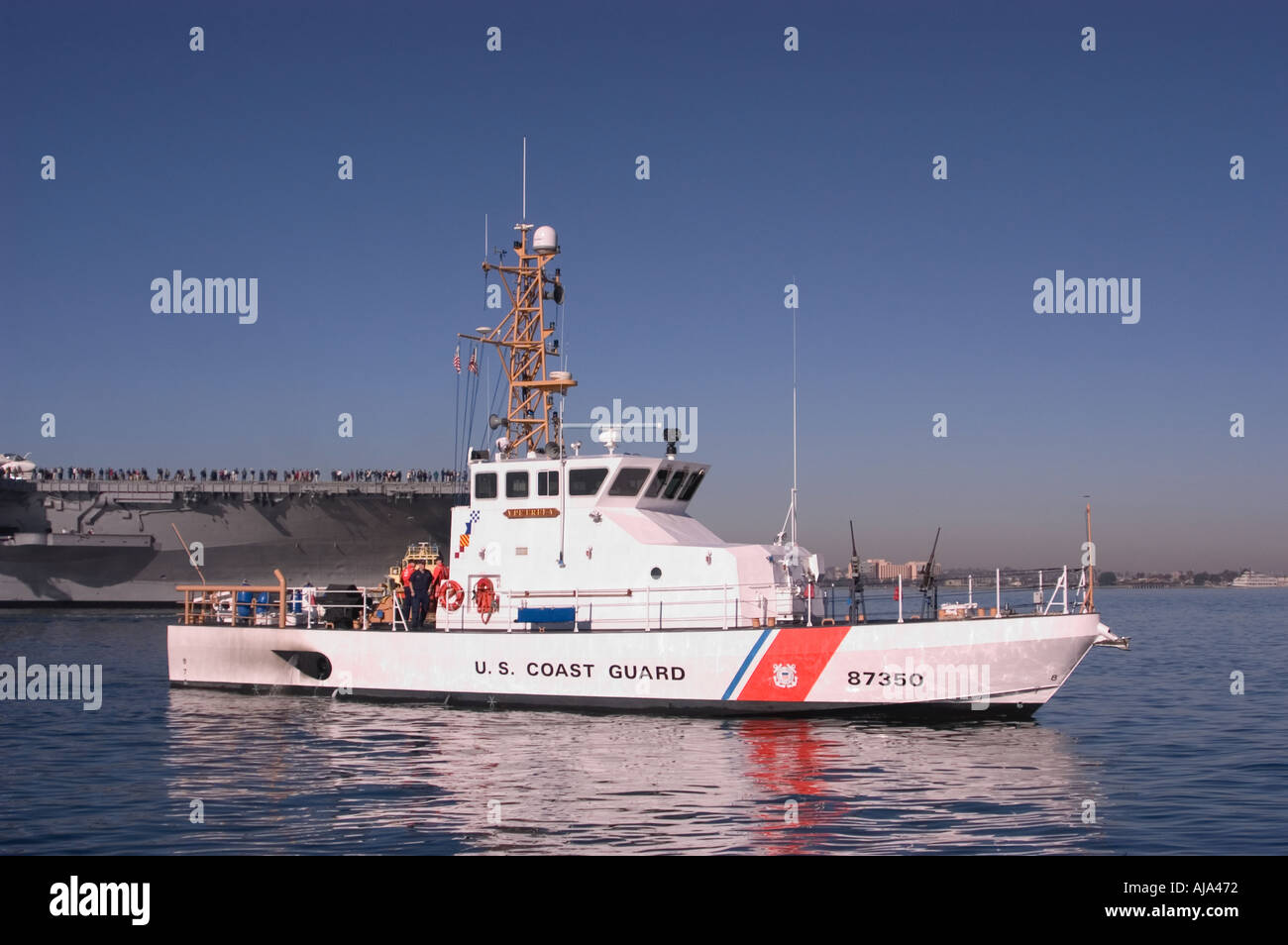 United States Coast Guard Patrol Boat Petrel WPB 87350 with USS Midway ...